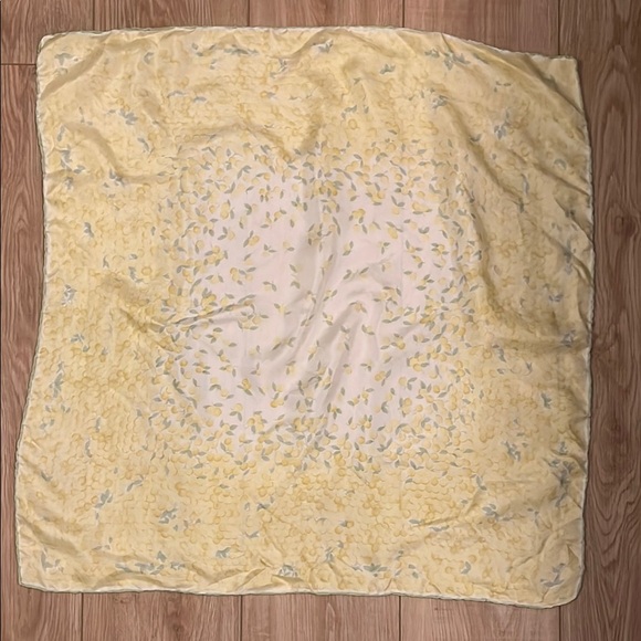 Vintage | Accessories | Vintage Silk Lemon Print Square Scarf Hand ...